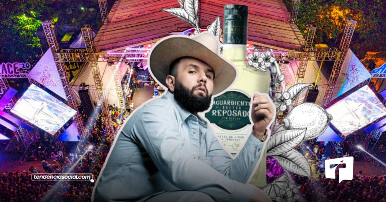 Aguardiente Néctar con estrella mexicana, y bien parado en eventos del país